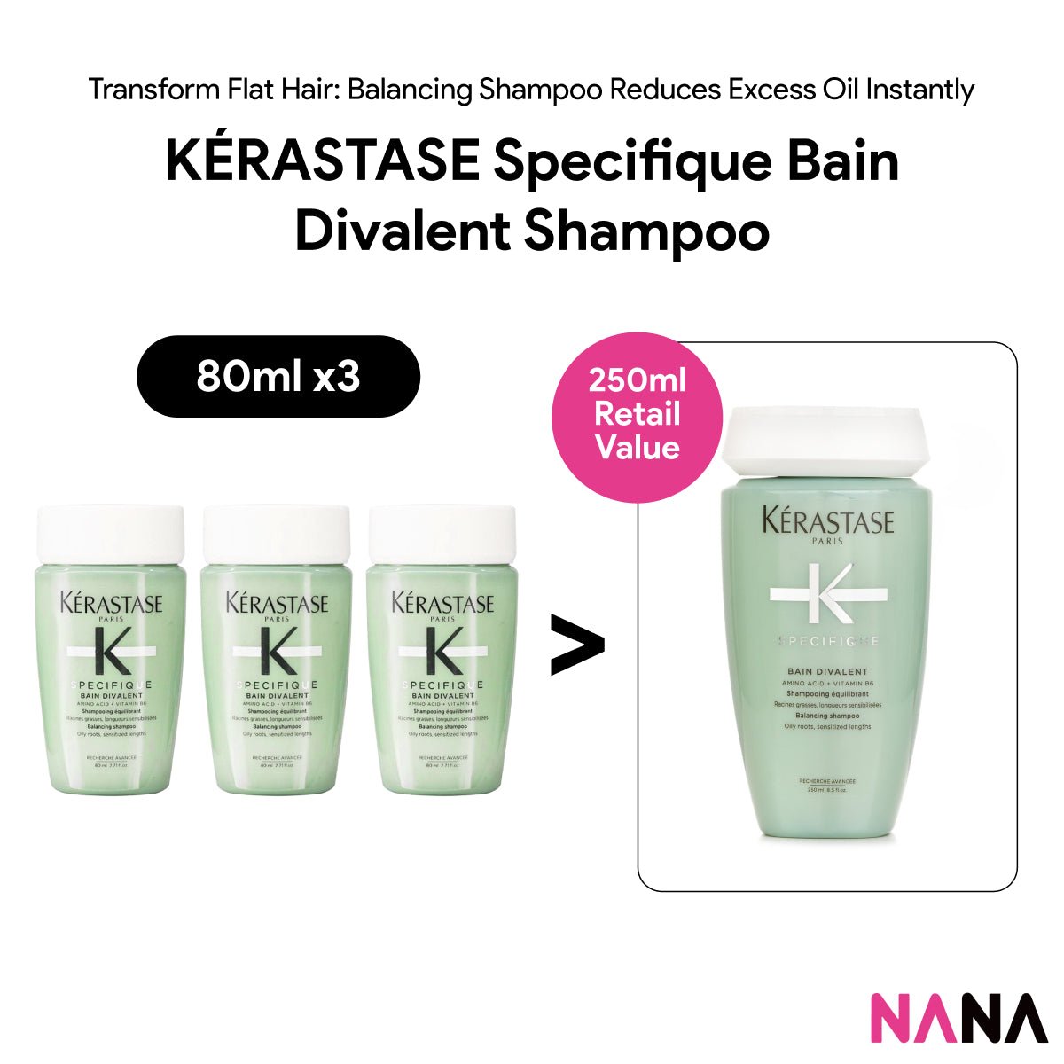 KERASTASE Specifique Bain Divalent Shampoo Sample Pack (80ml x 3/2/1 ...