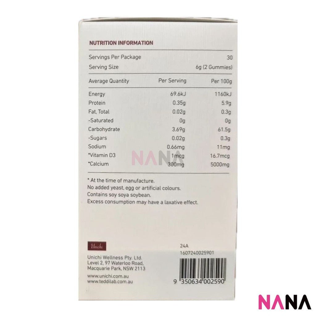 Unichi Teddi Lab Calcium Vitamin D3 Gummy Strawberry Yogurt – NANA MALL