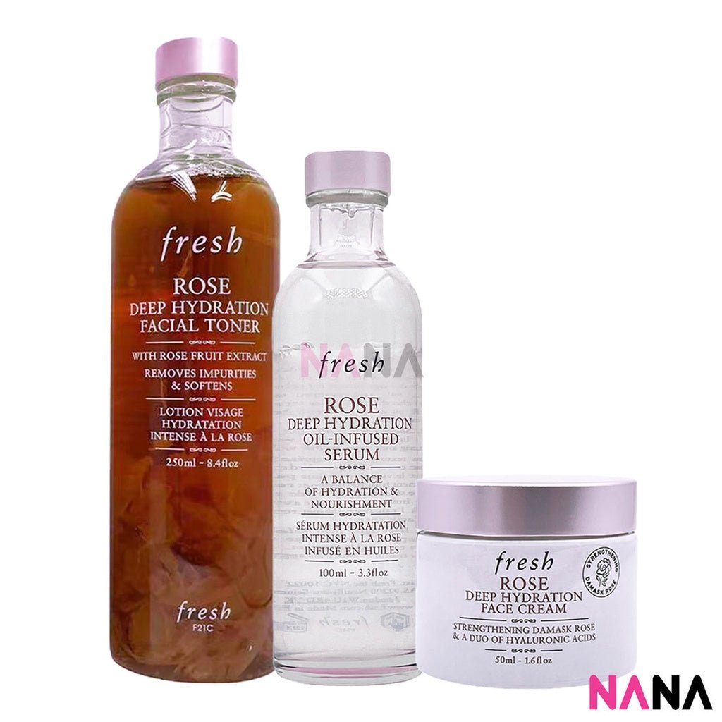 Fresh Rose Deep Hydration Facial Toner Serum Cream Set – NANA MALL