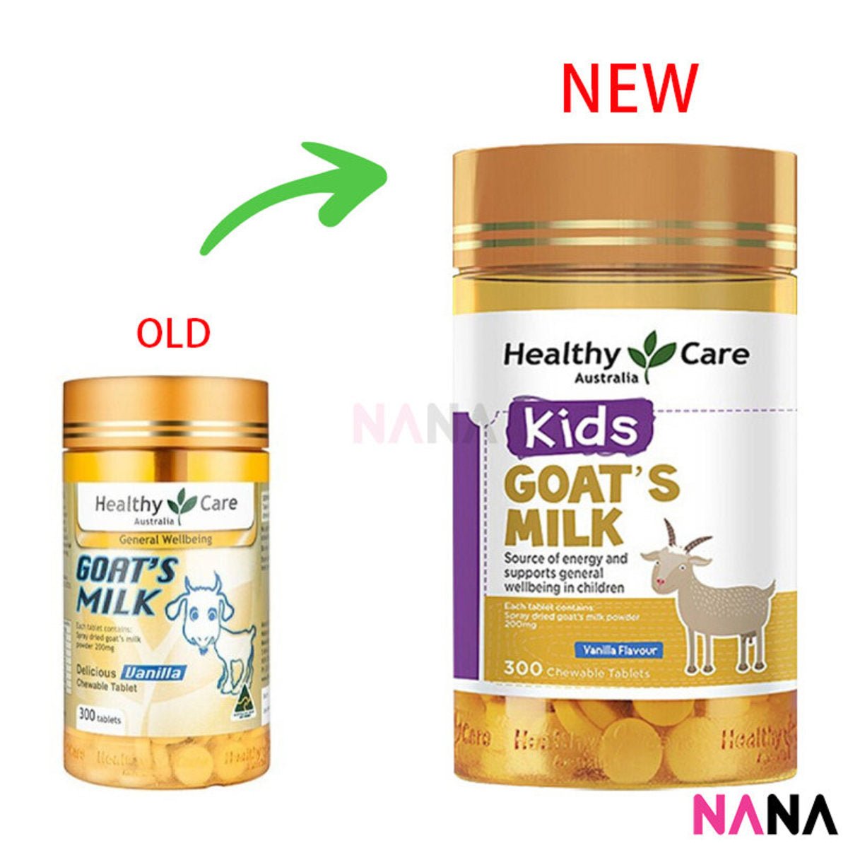 Healthy Care Goat Milk Vanilla Flavour Chewable 300 Tablets – NANA MALL
